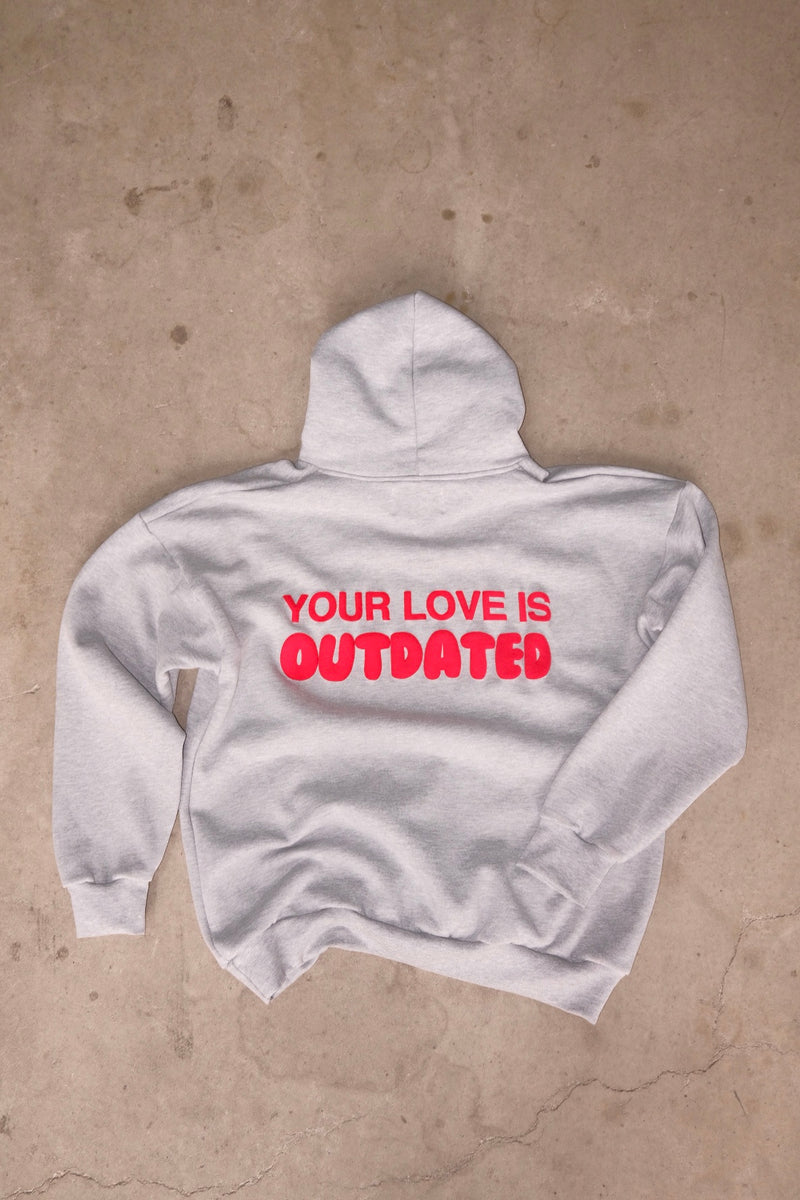 Grey & Red Hoodie – Outdated Co
