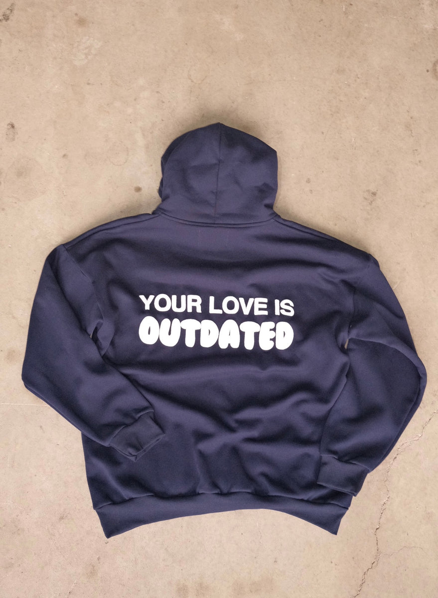 Navy & White Hoodie – Outdated Co
